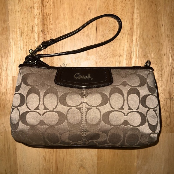 Coach | Bags | Purse Coach Brown Signature Cloth | Poshmark